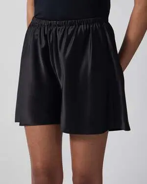 ALMADA Label Wide-leg Satin Shorts