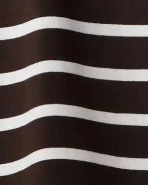 HAVEN WELL WITHIN Organic Cotton Interlock Striped T-shirt Dress - Sleigh Stripe Deep Turquo