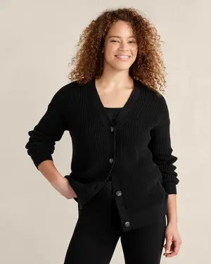 HAVEN WELL WITHIN Organic Cotton Cardigan - Black
