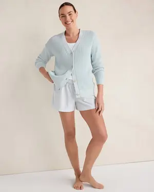 HAVEN WELL WITHIN Organic Cotton Cardigan - Coffee Bean