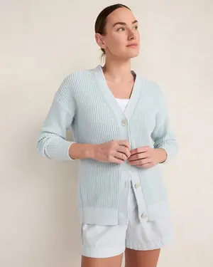 HAVEN WELL WITHIN Organic Cotton Cardigan - Ice Blue