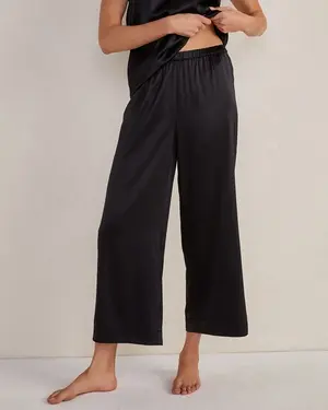HAVEN WELL WITHIN Washable Silk Sleep Pants - Black