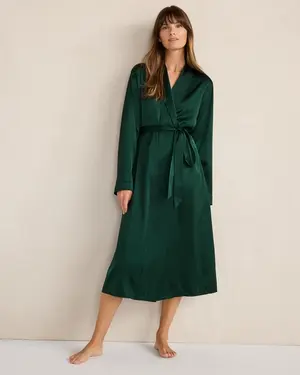 HAVEN WELL WITHIN Washable Silk Robe Hunter