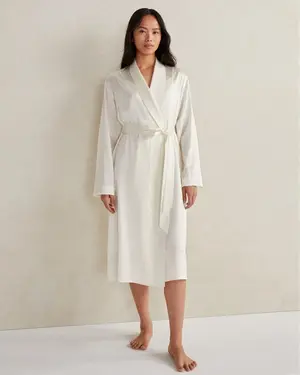 HAVEN WELL WITHIN Washable Silk Robe Ivory