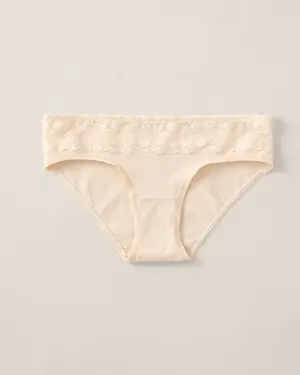 HAVEN WELL WITHIN Cotton Bikini With Lace Waist - Beige