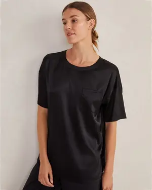 HAVEN WELL WITHIN Washable Silk Sleep Top - Black