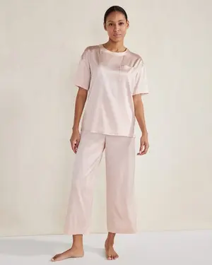 HAVEN WELL WITHIN Washable Silk Sleep Top - Navy