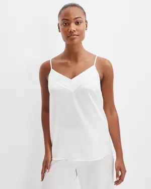 HAVEN WELL WITHIN Washable Silk Double V Sleep Camisole - Ivory