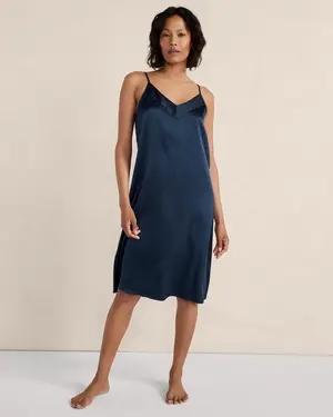 HAVEN WELL WITHIN Washable Silk Double V Chemise - Sea
