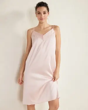 HAVEN WELL WITHIN Washable Silk Double V Chemise - Sepia Rose