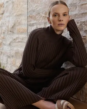 HAVEN WELL WITHIN Organic Cotton Rib Knit Pants
