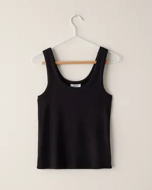 HAVEN WELL WITHIN Organic Cotton Scoop Neck Tank Top - Black