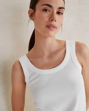 HAVEN WELL WITHIN Organic Cotton Scoop Neck Tank Top - Flint