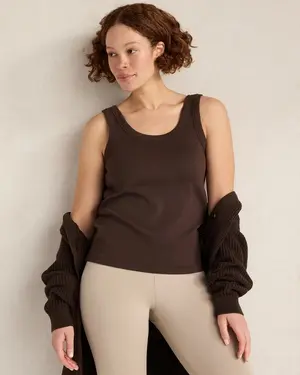 HAVEN WELL WITHIN Organic Cotton Scoop Neck Tank Top - Red Clay
