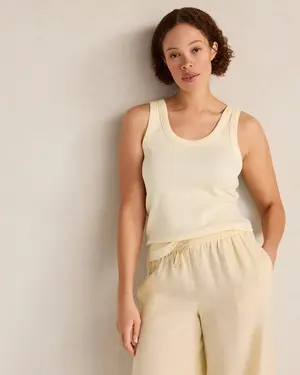 HAVEN WELL WITHIN Haven Well Within Organic Cotton Scoop Neck Tank Top Straw