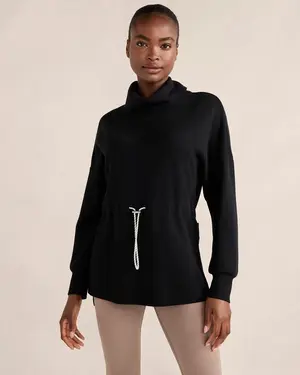 Varley Cinched Waist High Neck Sweatshirt - Black