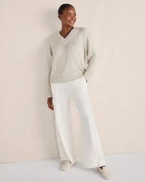 HAVEN WELL WITHIN Organic Cotton Pintuck Wide Leg Pants