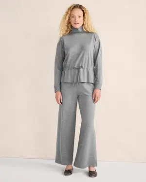 HAVEN WELL WITHIN Fleece Mockneck Top With Drawstring Waist