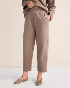 HAVEN WELL WITHIN Luxe Fleece Barrel-leg Pants - Briar