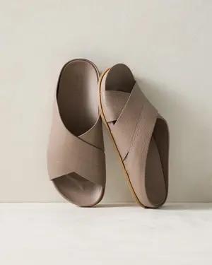 HAVEN WELL WITHIN Leather Criss-cross Sandals - Mica