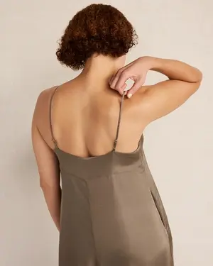 HAVEN WELL WITHIN Silky Maxi Dress With V-neck - Tomato