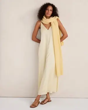 HAVEN WELL WITHIN Silky Maxi Dress With V-neck - Tomato