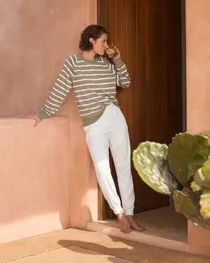HAVEN WELL WITHIN Organic Cotton Interlock Joggers - Ivory
