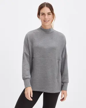 Varley Crewneck Sweatshirt With Zippered Pocket - Charcoal