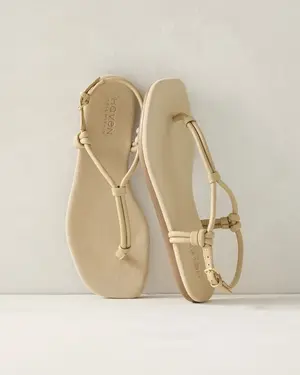 HAVEN WELL WITHIN Haven Well Within Leather Double Strap Thong Sandals Cortado