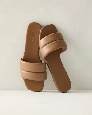 HAVEN WELL WITHIN Quilted Leather Slides - Vachetta