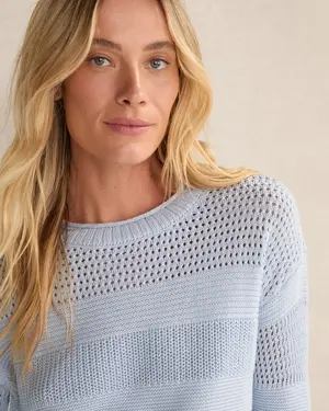 HAVEN WELL WITHIN Organic Cotton Open Stitch Crewneck Sweater - Wind