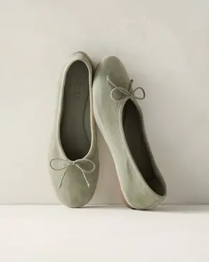 HAVEN WELL WITHIN Suede Ballet Flats - Vetiver