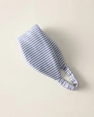HAVEN WELL WITHIN Washable Silk Striped Puffer Eye Mask - Indigo Multicolor