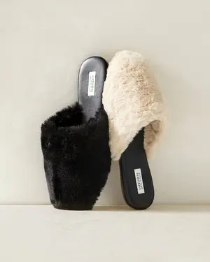 HAVEN WELL WITHIN Faux Fur Mule Slides