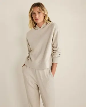 HAVEN WELL WITHIN Organic Cotton Waffle Hoodie - Fawn Heather
