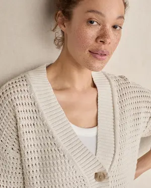 HAVEN WELL WITHIN Organic Cotton Open Stitch Cardigan