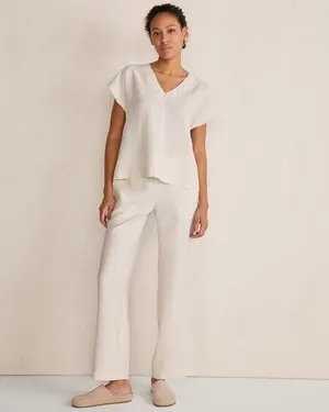 HAVEN WELL WITHIN Luxe Modal V-neck Top - Full Moon