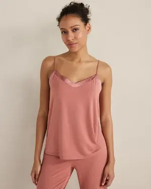 HAVEN WELL WITHIN Haven Well Within V-Neck Sleep Camisole With Satin Accents Begonia