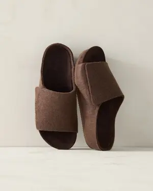HAVEN WELL WITHIN Felted Wool Slides - Charcoal