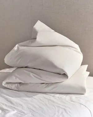 HAVEN WELL WITHIN Organic Cotton Percale Duvet Cover - Blush Combo