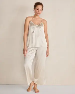 HAVEN WELL WITHIN Washable Silk Pleated Camisole - Black