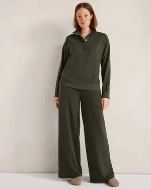 HAVEN WELL WITHIN HAVEN WELL WITHIN Fleece Wide Leg Pants Forest