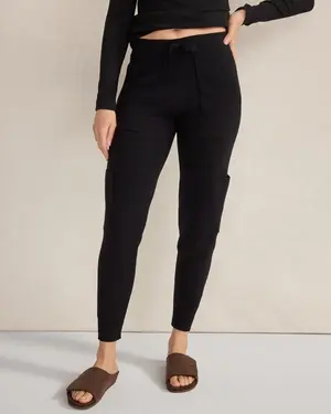 HAVEN WELL WITHIN Viscose Blend Cargo Joggers - Black