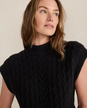 HAVEN WELL WITHIN Organic Cotton Blend Cable Knit Sweater Vest