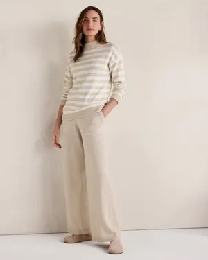 HAVEN WELL WITHIN Organic Cotton Knit Wide Leg Pants - Chantrelle