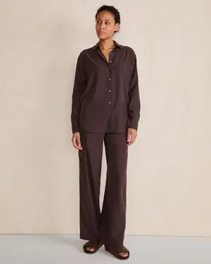 HAVEN WELL WITHIN Drapey Modal Cargo Pants - Blackcurrant