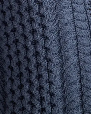 HAVEN WELL WITHIN Cotton Blend Mixed Stitch Cardigan - Nightshadow