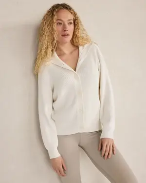 HAVEN WELL WITHIN Organic Cotton Cashmere Cardigan - Ivory