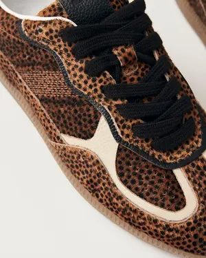 ALOHAS ALOHAS Leather Sneakers With Leopard Print Rife Soft Tan