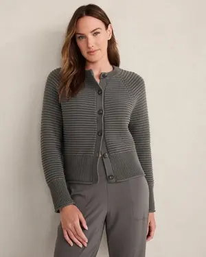 HAVEN WELL WITHIN Organic Cotton Horizontal Stitch Cardigan